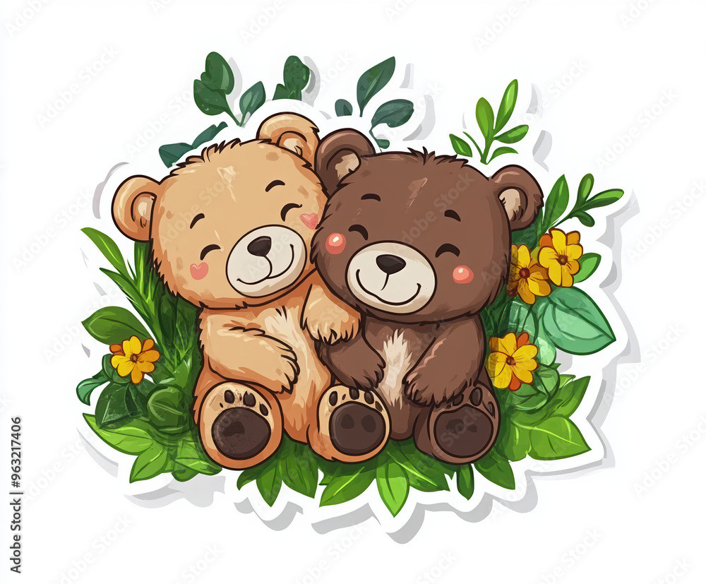 bears cute bears cartoon bears animal illustration bear friends cuddly ...