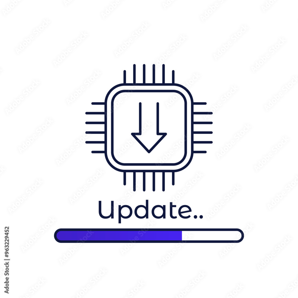 firmware update, system upgrade design with progress bar Stock Vector ...