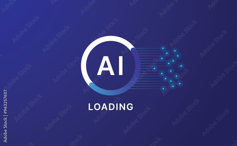 AI artificial intelligence loading icon, ai loading icon for landing ...