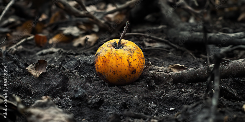 Bitter Bite: A barren orchard, its fallen fruit rotting on the ground ...