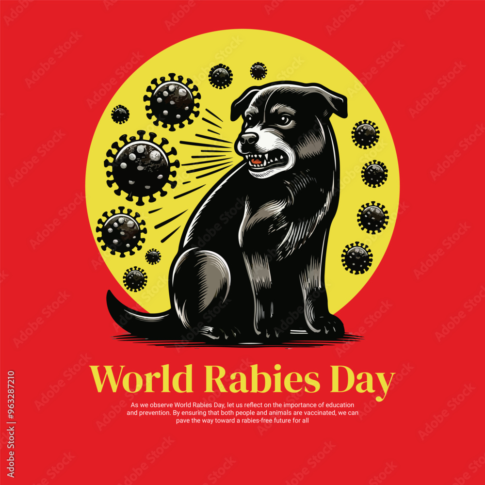 World Rabies Day with street dog bite social media post banner creative ...