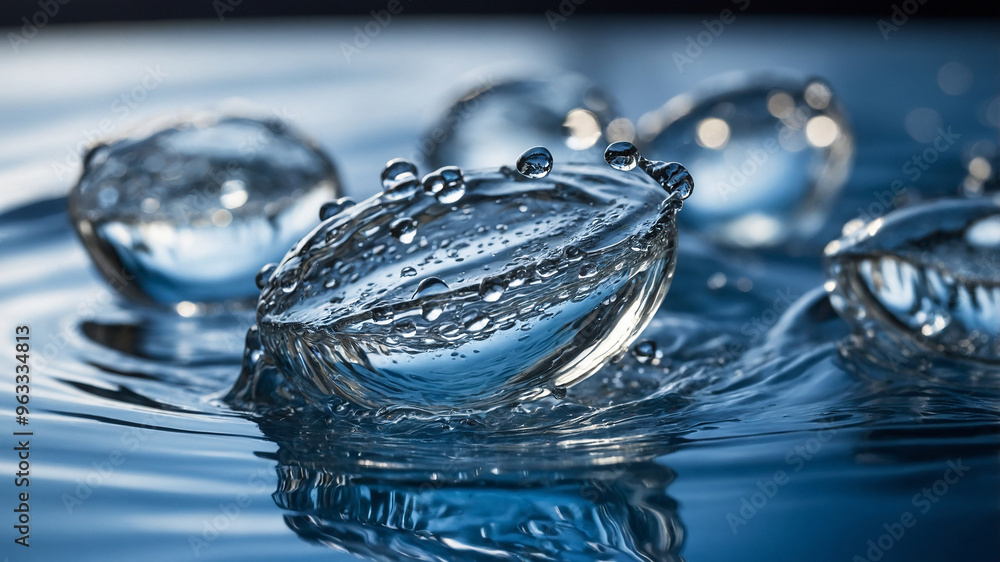 High-speed capture of a water splash with clear details against a ...