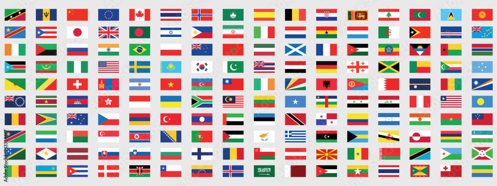 All countries flag set. World flags. National flags set. Flags of ...