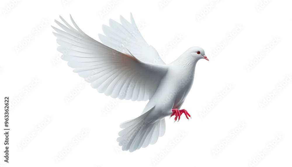 white dove bird flying isolated, Symbol of peace and freedom, cutout in ...