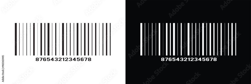 Barcode icon. Bar code label, tag, sticker template isolated on white ...