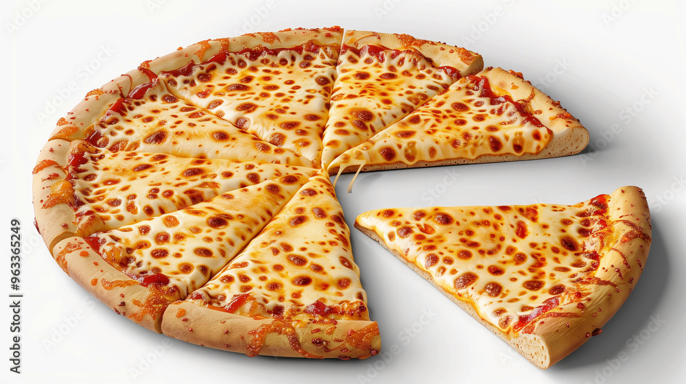 Whole cheese pizza mockup multiple angles top side 3/4 view cut-in-half ...