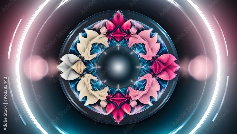 Digital Tech Circle with Abstract Color Scheme: Futuristic Design ...