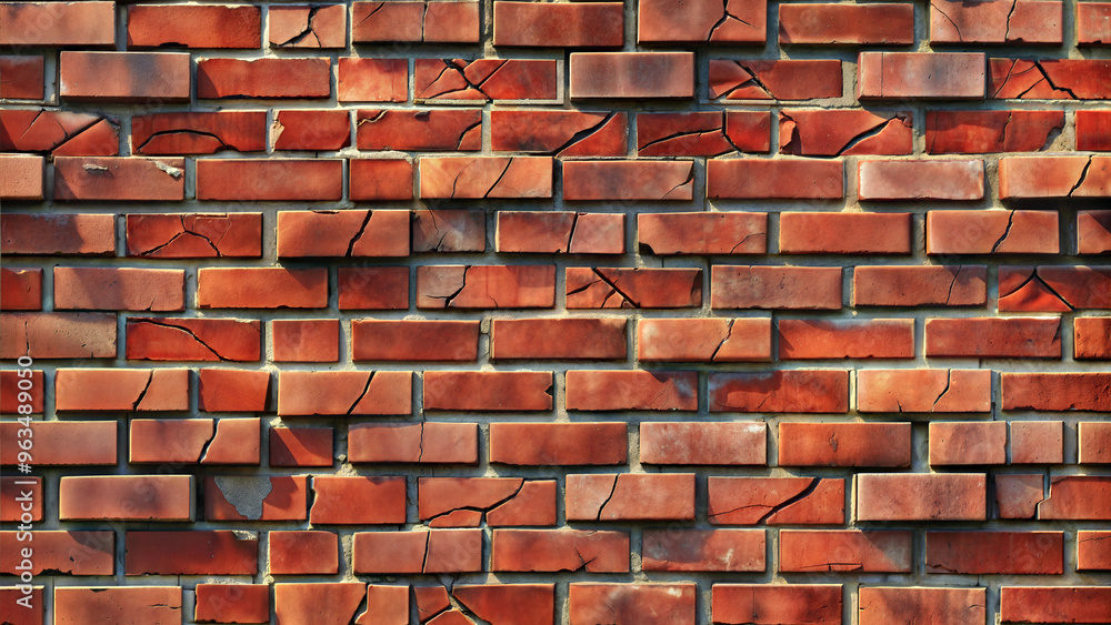 Seamless red broken brick texture, natural colors, realistic patterns, soft lighting, high ...