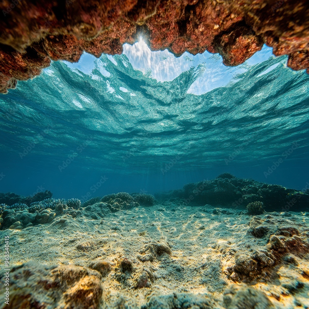 22. Beautiful underwater view of a coral canyon with exotic marine life ...