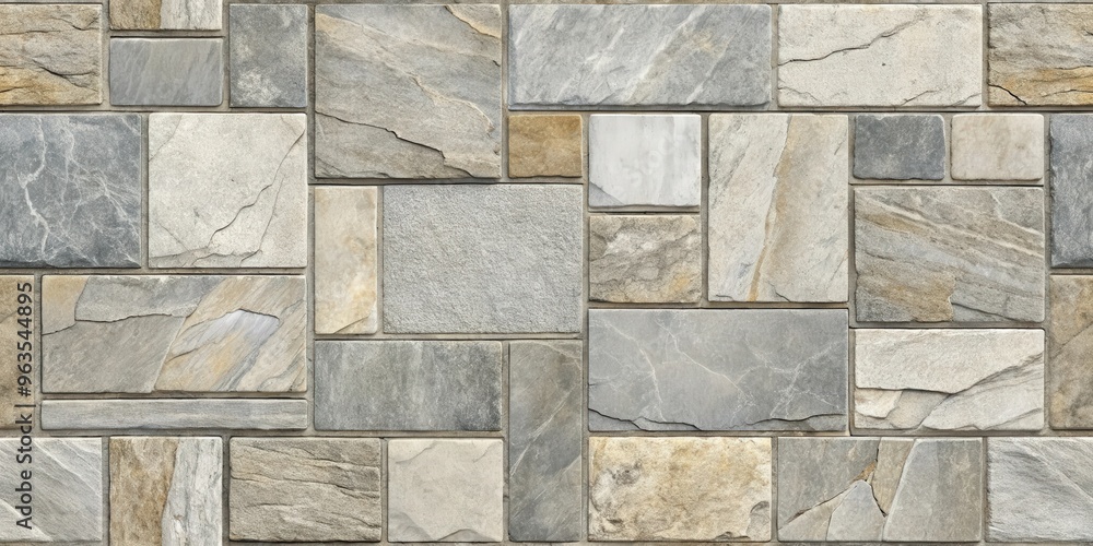 Seamless flagstone outdoor paving textures in random pieces of grey ...