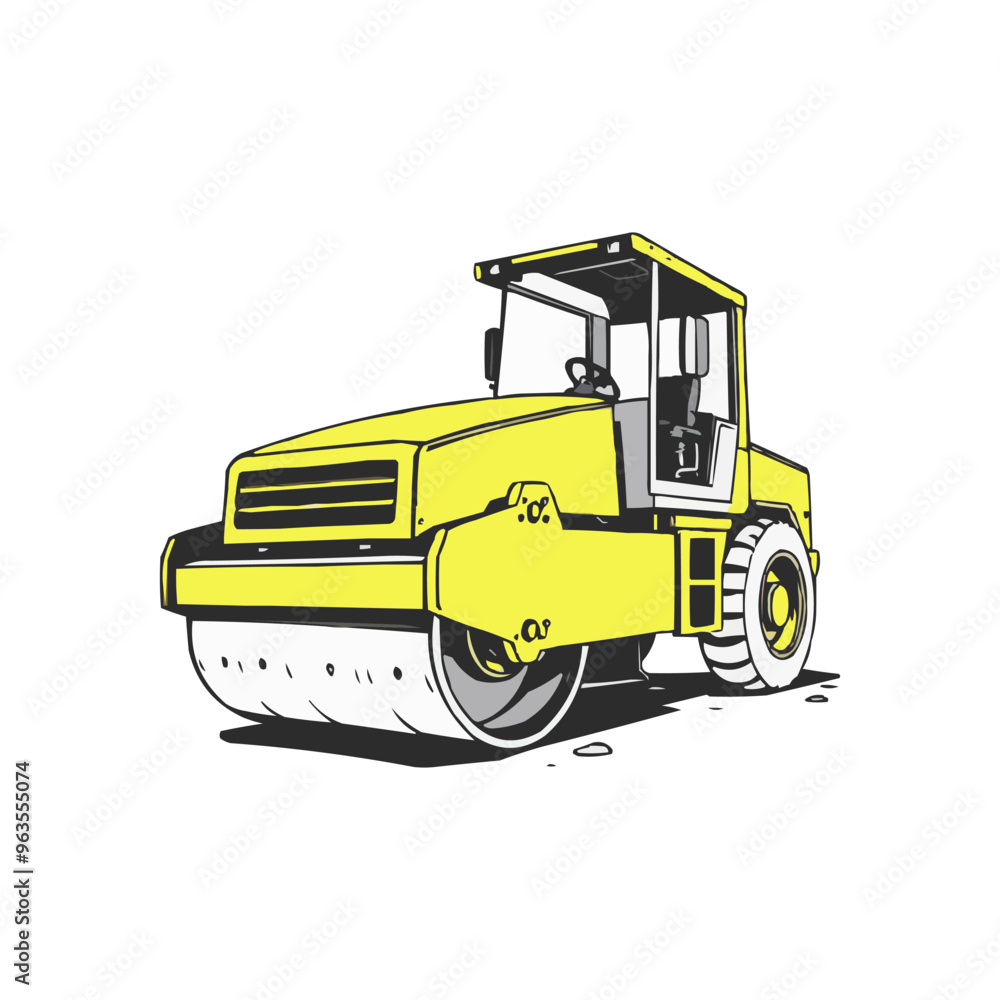 Road Roller vector artwork. Steamroller black and white clip art ...
