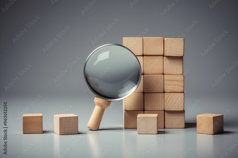 Problems and root cause analysis concept. Define problems to find solution. The wooden cubes ...