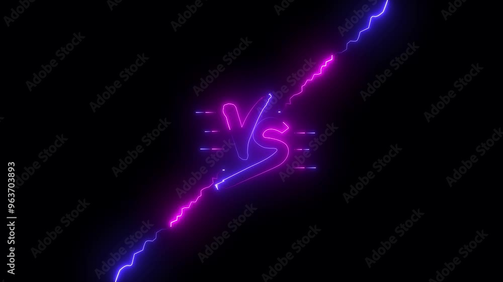 VS versus bars. Pink and blue color neon animated versus vs bars neon ...