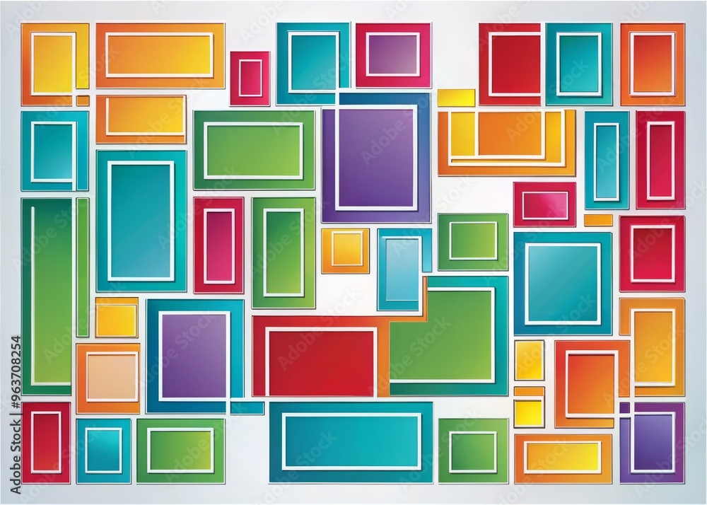 A minimalist illustration of rectangles in different orientations ...