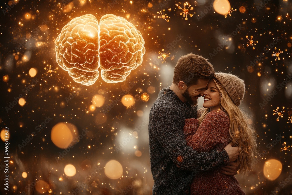 Cognitive capacity Neural network Romantic embrace between two people ...