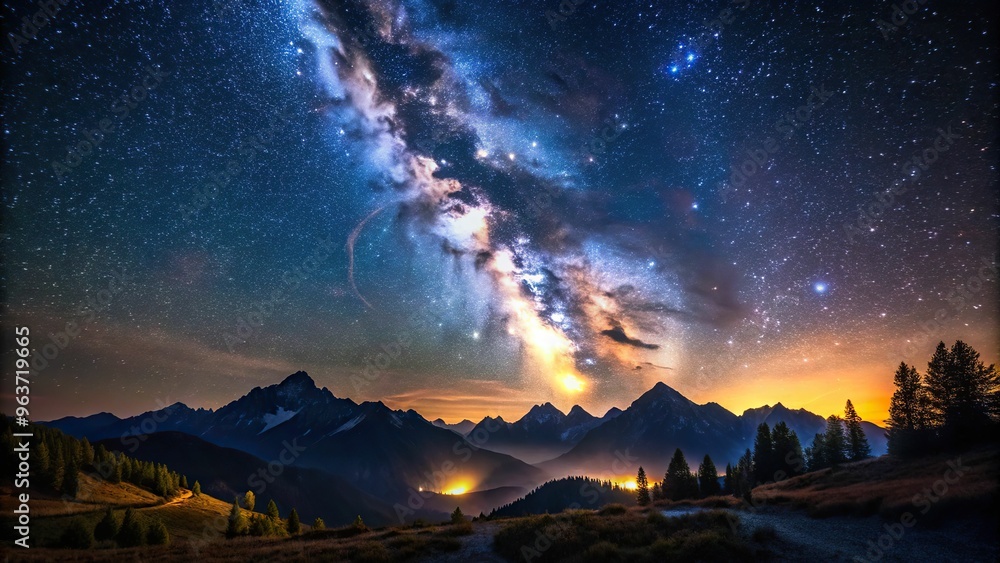 Dramatic Milky Way galaxy scenery with breathtaking starry night sky ...