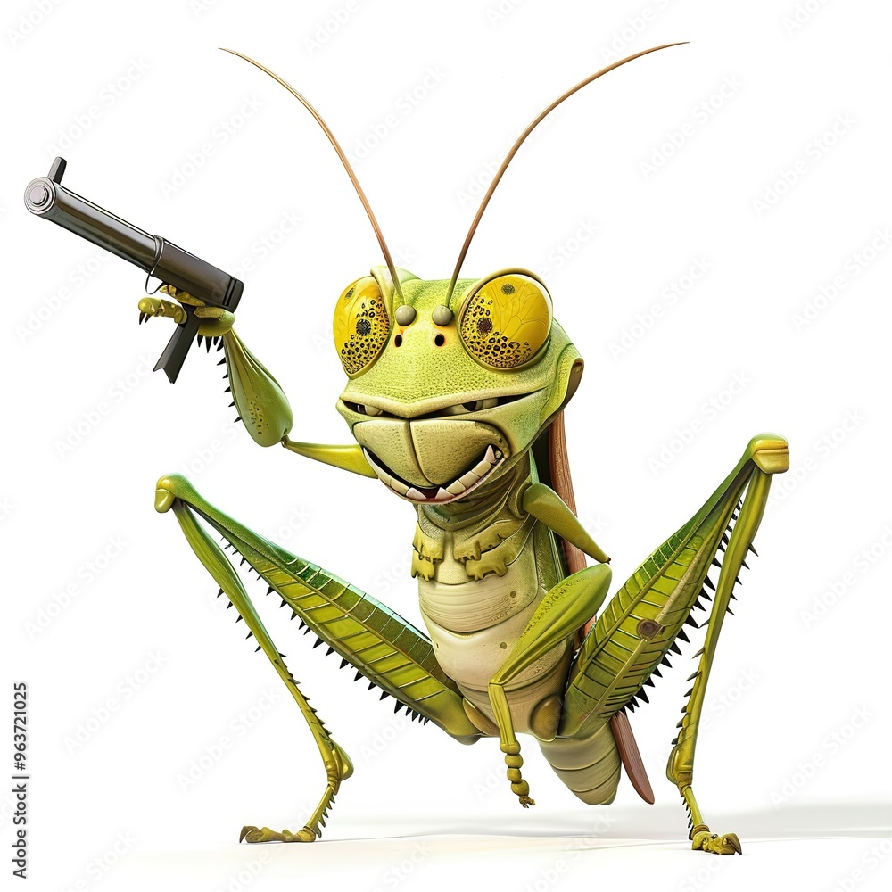 Grasshopper murderer fantasy animal cartoon isolated whitebackground 16 ...