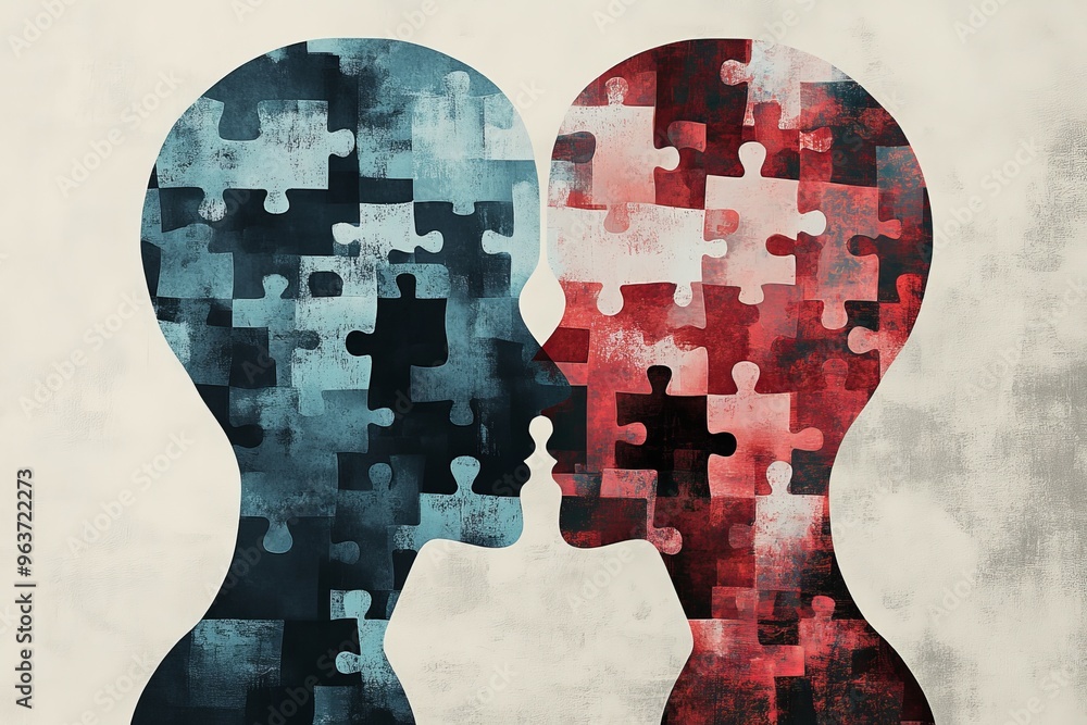 Brain stamina Encephalon Surreal artwork of two people with colorful ...