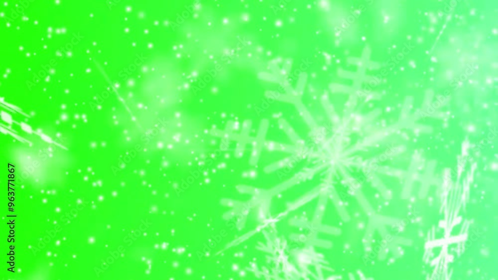 green screen animated falling snow, snowflake loop animation, the ...