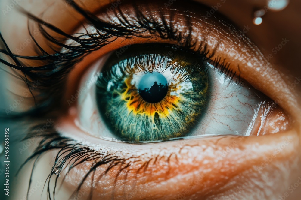 Optic nerve trabecular meshwork and uveitis sharp detail of a human eye ...