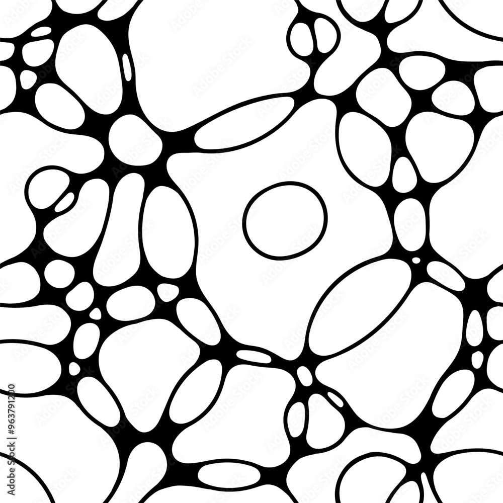 Abstract neuro drawing. Colorful art with circles and lines. Modern ...