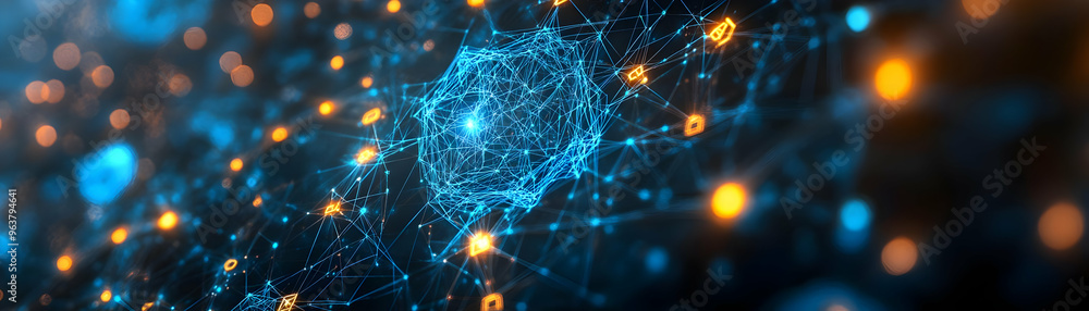 AI Neural Network Border Frame Design with Budget Icons Highlighting ...