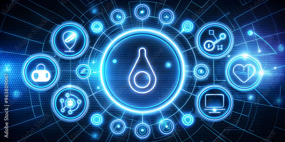 Dynamic Neon Abstract Art for Diabetes Awareness Campaign with Glowing ...