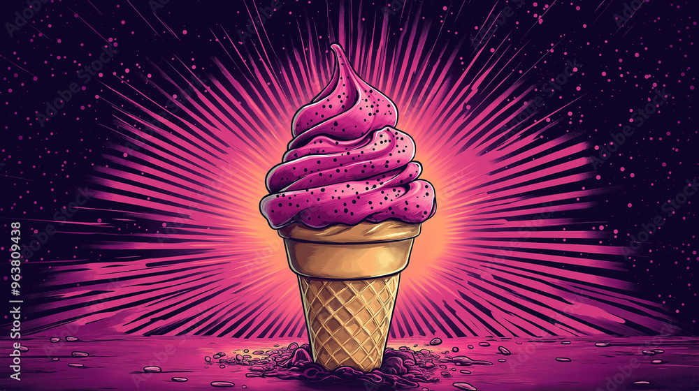 It is a ice cream ad designed like a comic book cover. It's a pop art ...