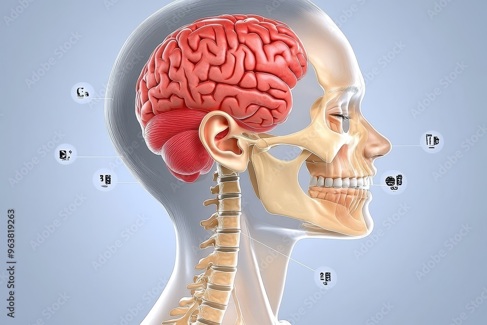 Cranial nerves bioinformatics and cortical neurons anatomical diagram ...