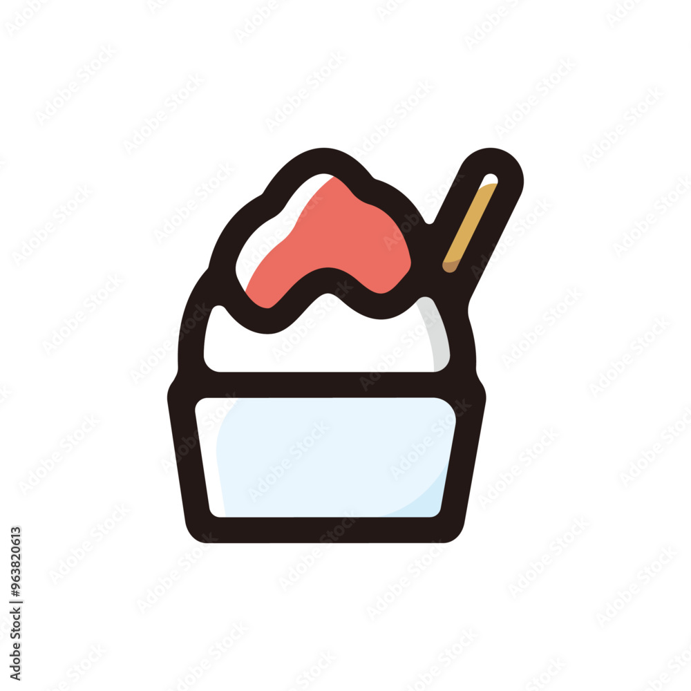 Shaved ice outline icon for graphic design, apps and websites Stock ...