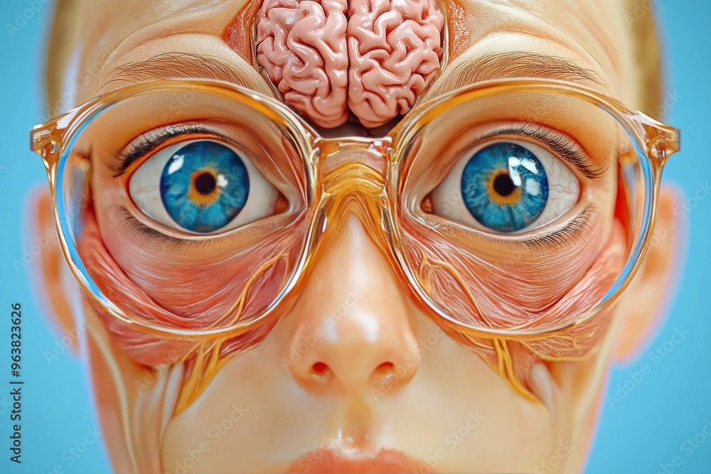 Neuroglia limbic system and synaptic pruning human face with ...