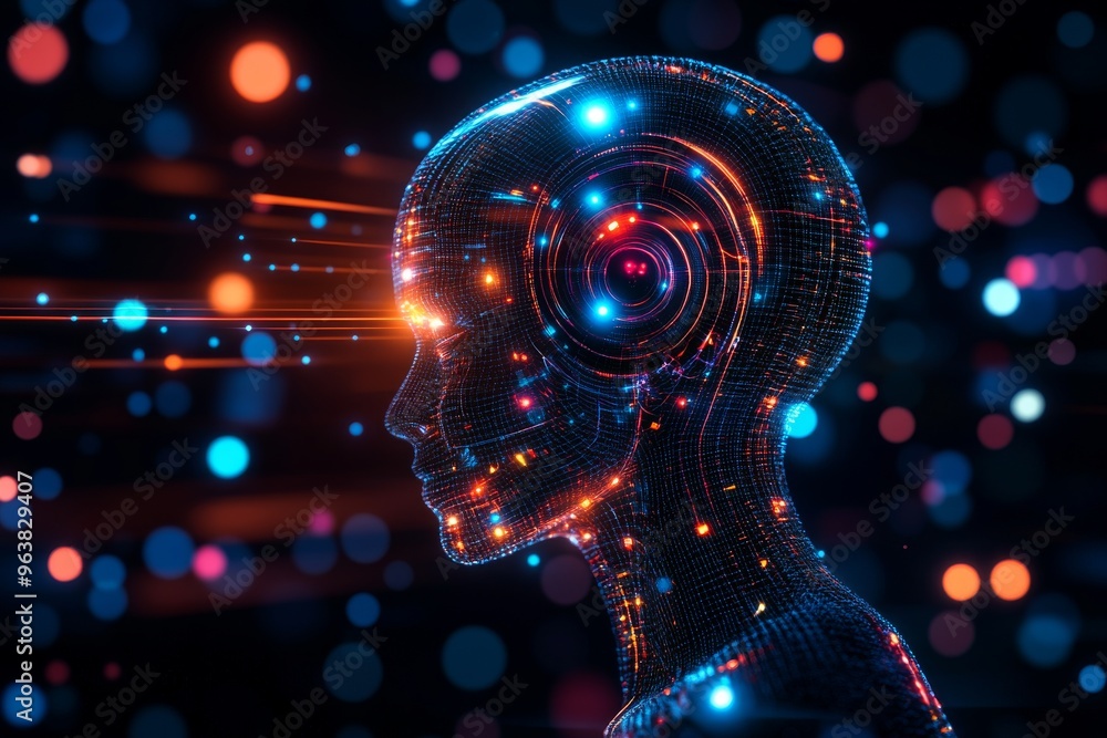 Synaptic plasticity neurophotonics and plasticity mechanisms robotic head with illuminated brain ...