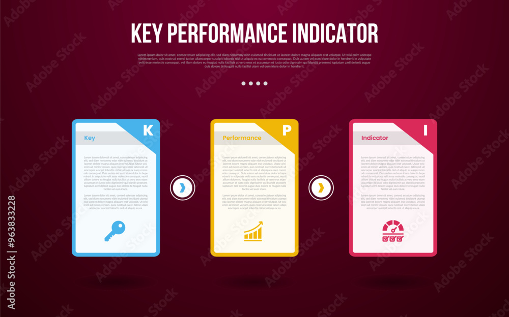 KPI or key performance indicator infographic template with big table ...