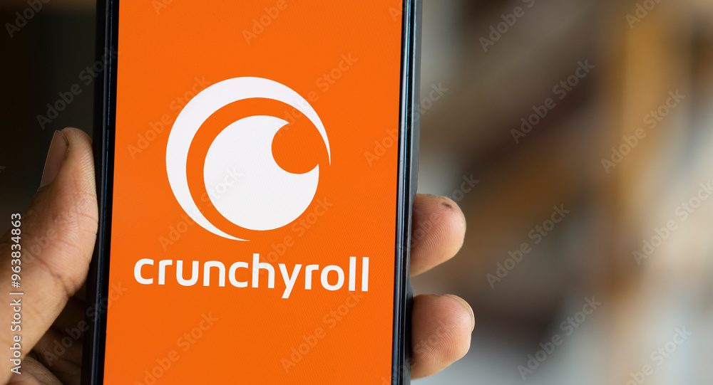 Dhaka, Bangladesh- 08 Sep 2024: Crunchyroll logo is displayed on ...