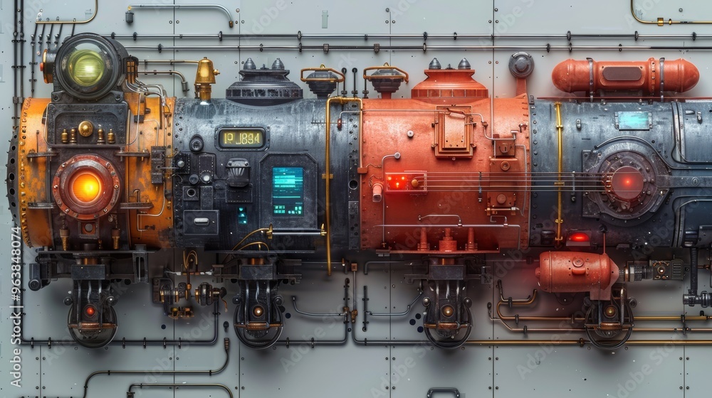 General purpose technology, as a 4 parts picture with 4 elements ...