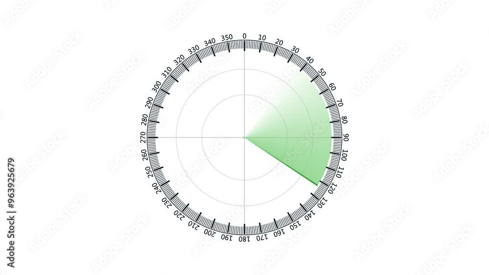 Radar Signal transmitted . Glow green background with navigation radar ...