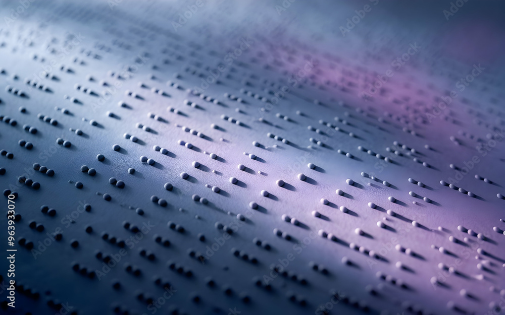 Braille Day, Braille Alphabet Guide A-Z with Blue Spheres on Blue ...