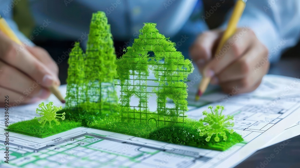 Architects and engineers designing green building practices in ...