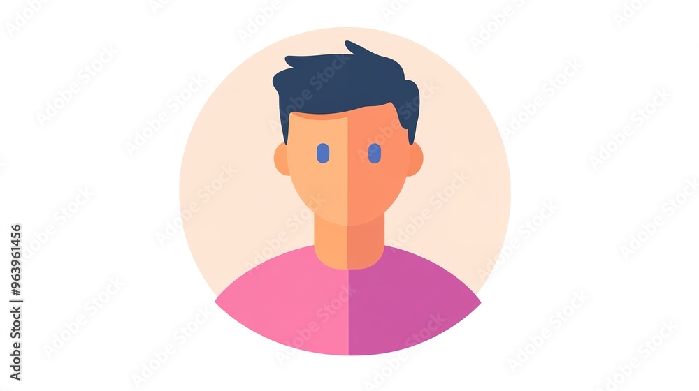 Simple user icon with a minimalistic human silhouette. Generic avatar ...