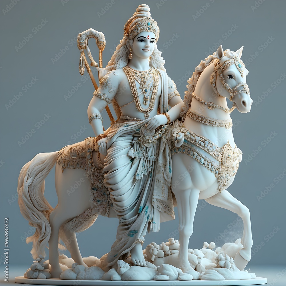 Divine Charioteer Lord Krishna Guides Arjuna in the Epic Battle of ...