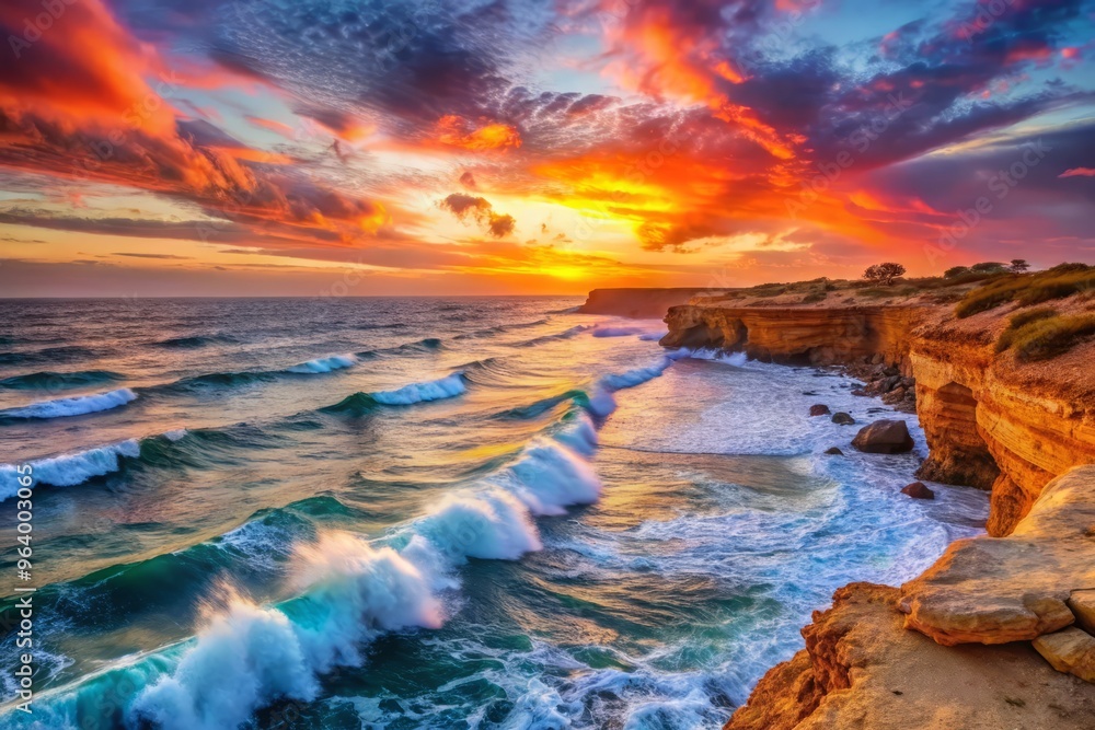 Libyan Coast in January where the waves meet the shore, a symphony of ...