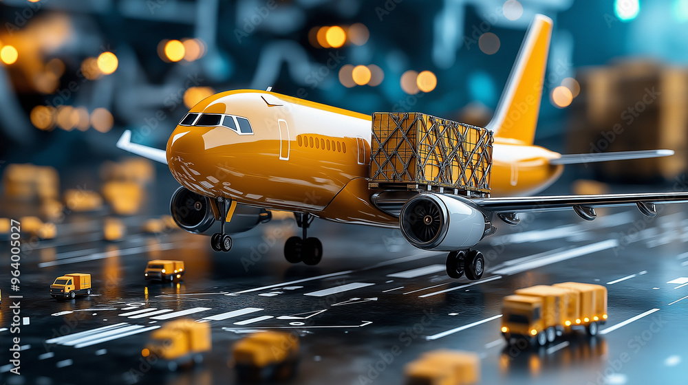 Aerial logistics for cargo, visualizing the efficiency of cargo ...