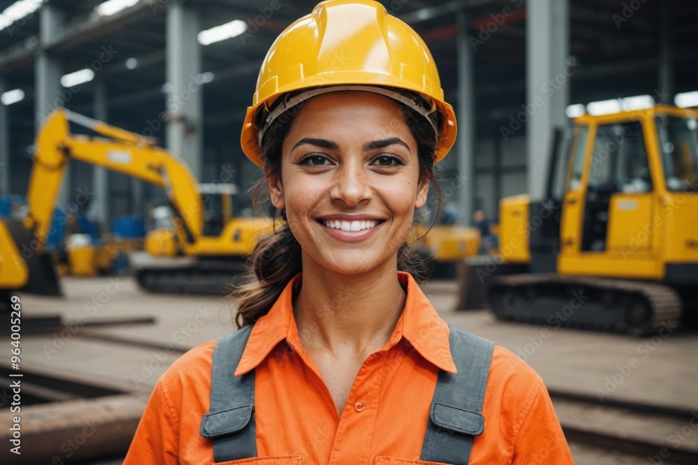 Portrait of smiling Brazilian woman worker beautiful face with eye ...