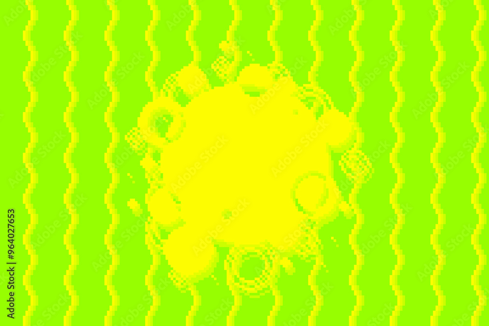 Bright Lime Green and Yellow Fuzzy Vertical Lies and Explosion Bubbles ...