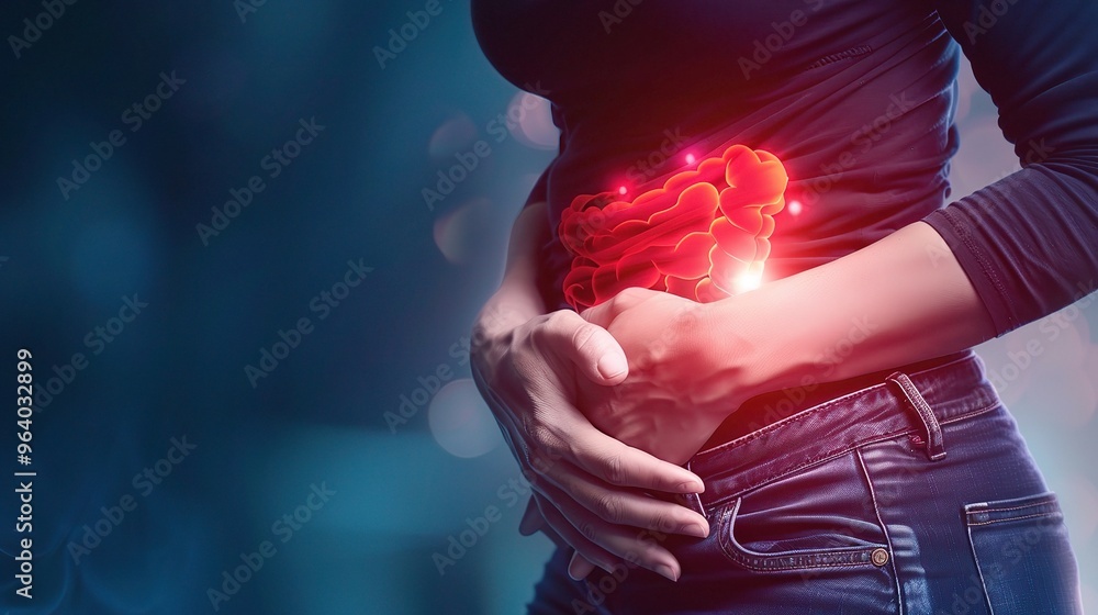 A detailed look at appendicitis showing the affected area. The appendix ...