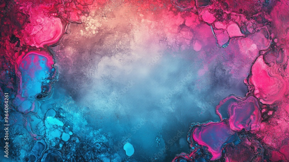 Hypnotic Frame with Trippy Alcohol Ink Captivating Nightlife Theme Vibrant Multicolor Background ...