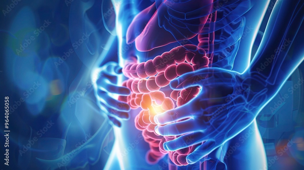 A detailed look at appendicitis showing the affected area. The appendix ...