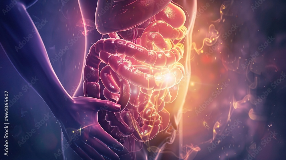 A detailed look at appendicitis showing the affected area. The appendix ...