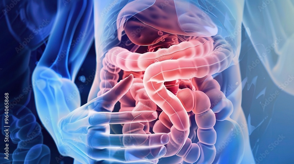 A detailed look at appendicitis showing the affected area. The appendix ...