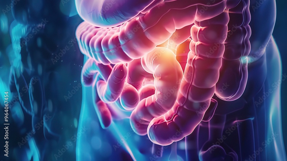 A detailed look at appendicitis showing the affected area. The appendix ...